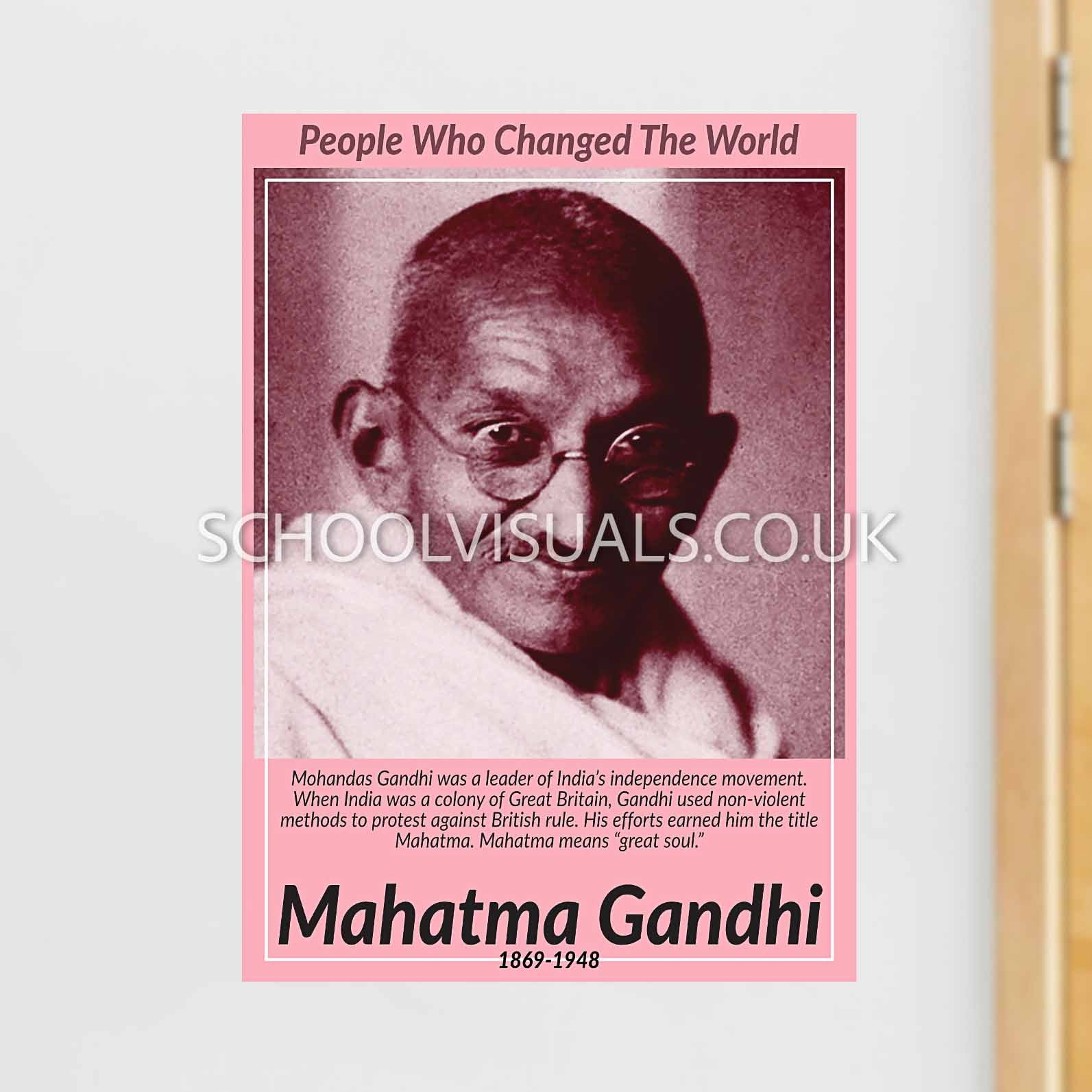 Mahatma Gandhi "People Who Changed The World" Poster – School Visuals