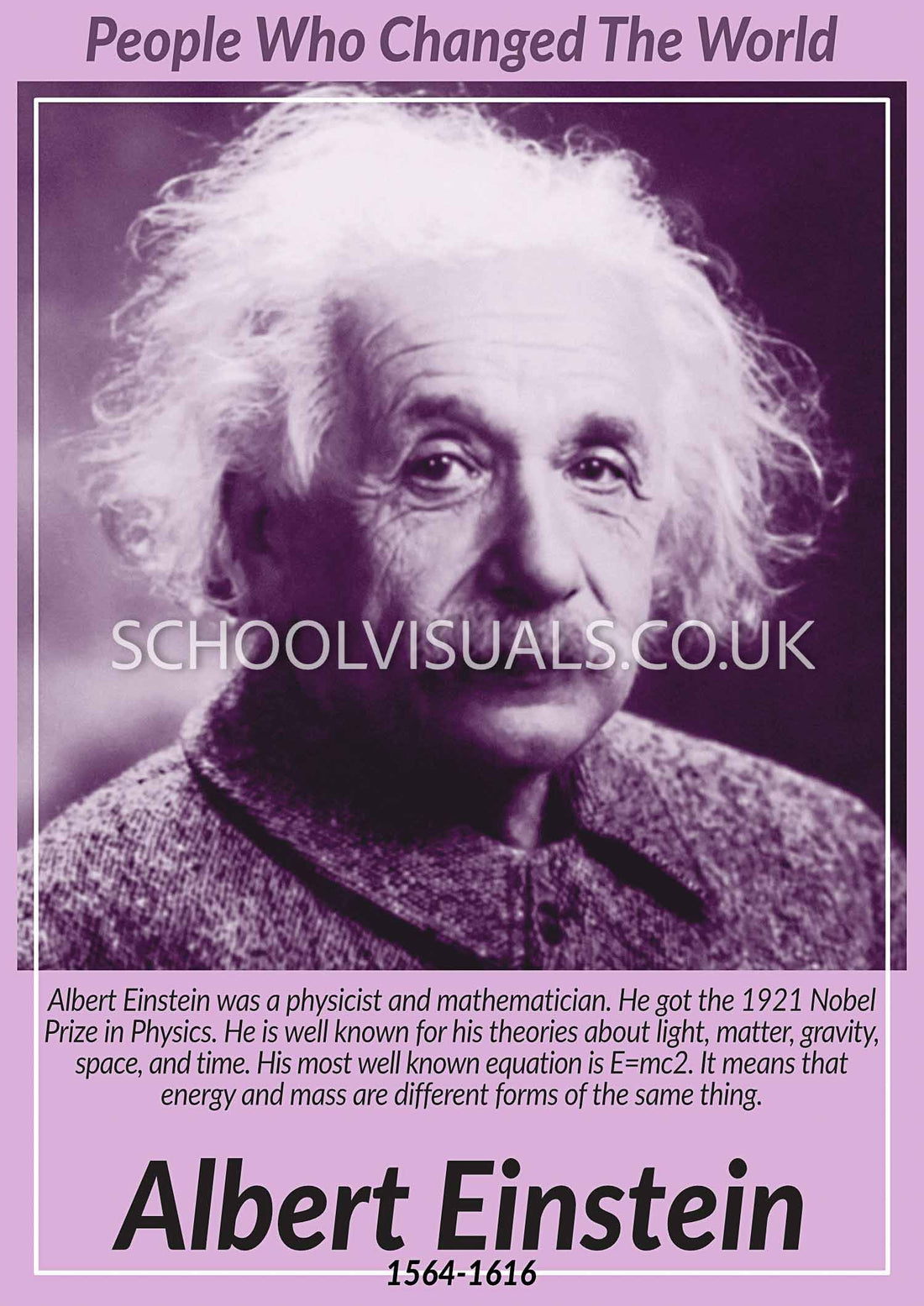 Albert Einstein "People Who Changed The World" Poster – School Visuals