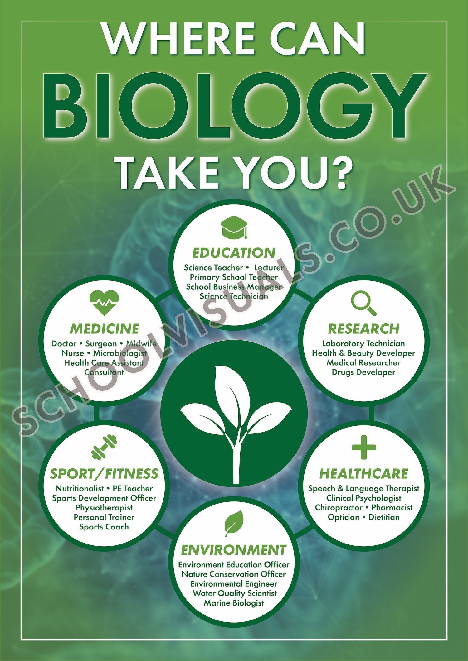 Where Can BIOLOGY Take You? Career Poster – School Visuals